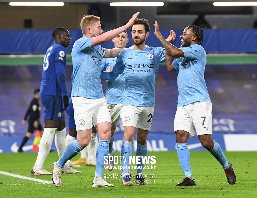 [EPL REVIEW] 코로나로 5명 빠진 맨시티 첼시 3-1 격파…KDB 1골 1도움