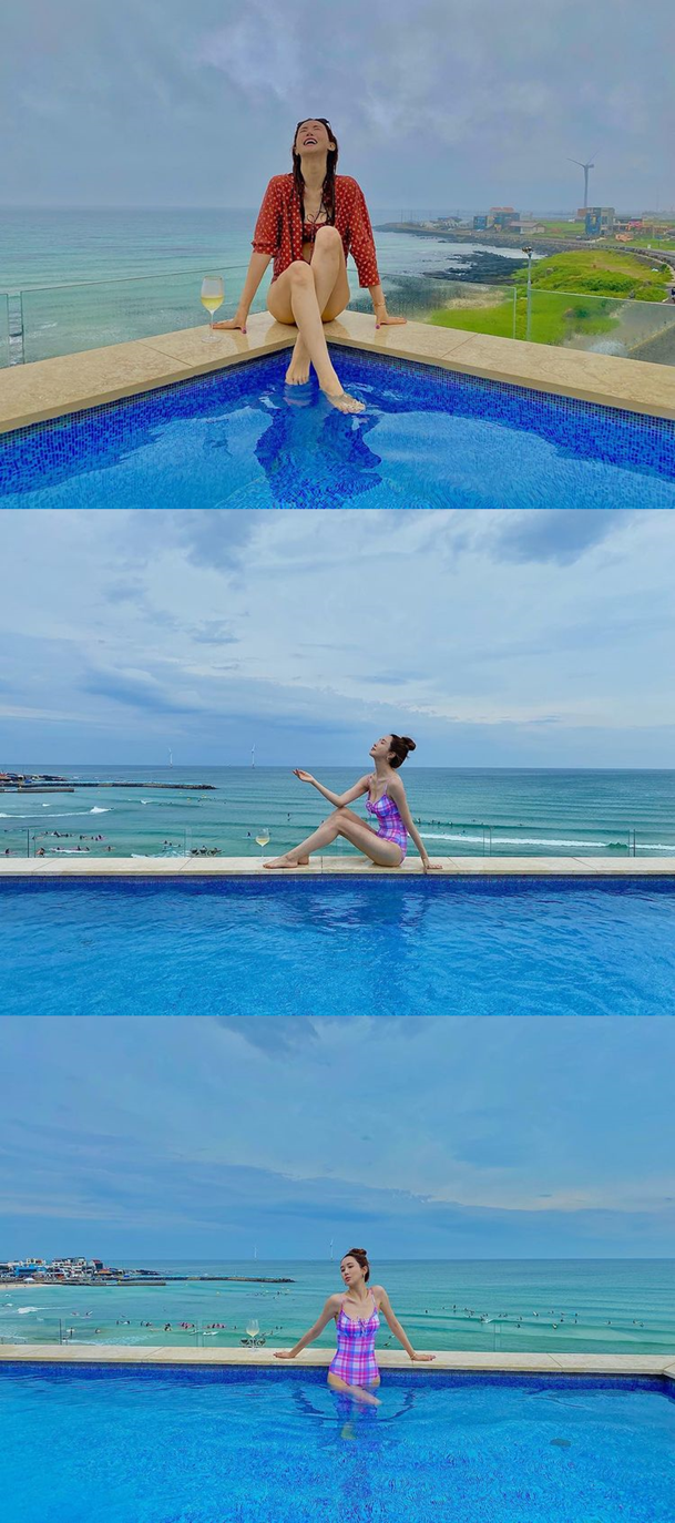 '170cm·47kg' 이다해, 제주 풀빌라서 수영복 몸매 자랑…♥세븐 또 반할듯