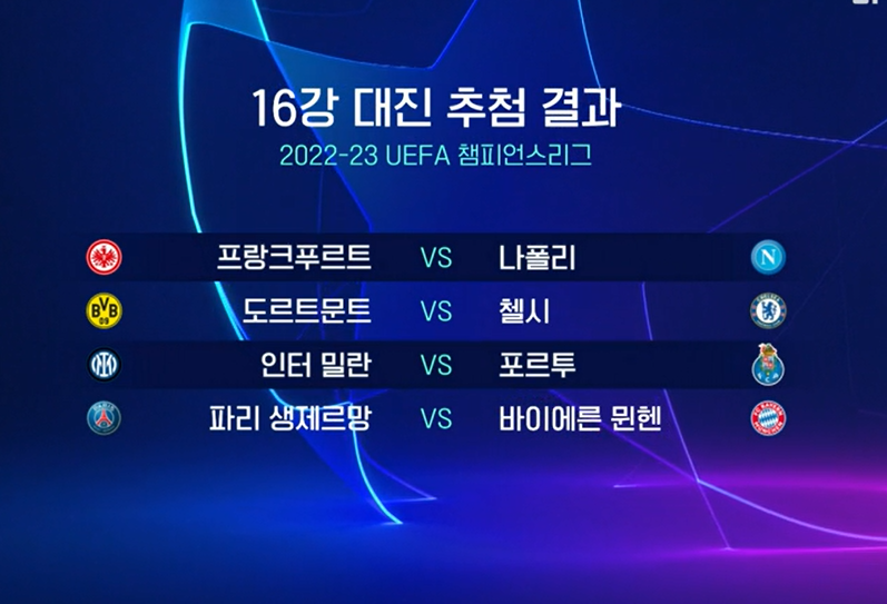 [오피셜] 토트넘-AC밀란, 나폴리-프랑크푸르트…UCL 16강 대진 확정