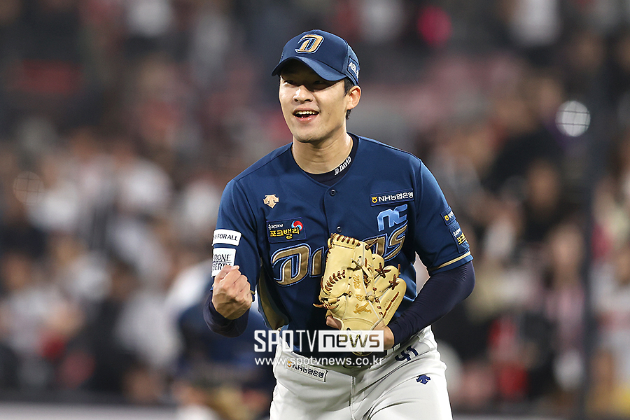 [PO2 게임노트] ‘영웅’ 신민혁 등장! 박건우 결승포에 김주원 슈퍼세이브까지… NC, kt에 2연승, 역대 PS 최다 연승 타이 달성