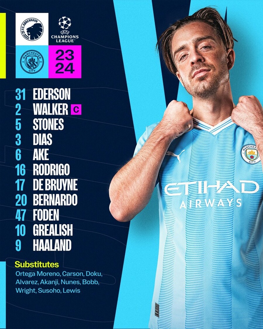 '에데르송 치명적인 실수 → 더 브라위너 1G 2AS' 맨시티, 코펜하겐 원정에서 3-1 승리 '기선제압'