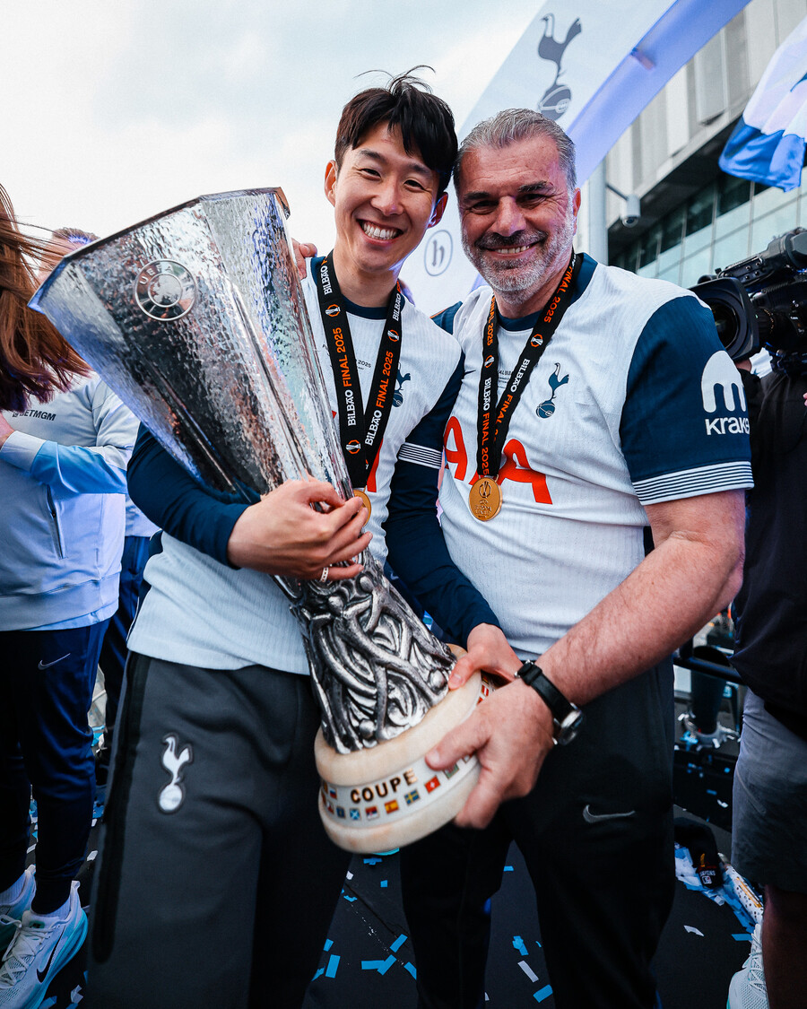 한국인이 해냈다! 손흥민 '첫 트로피' 감동 소감…"내가 아닌 우리 모두가 챔피언"→EPL 최종전 결장 확정 '빌바오 투혼' 증명