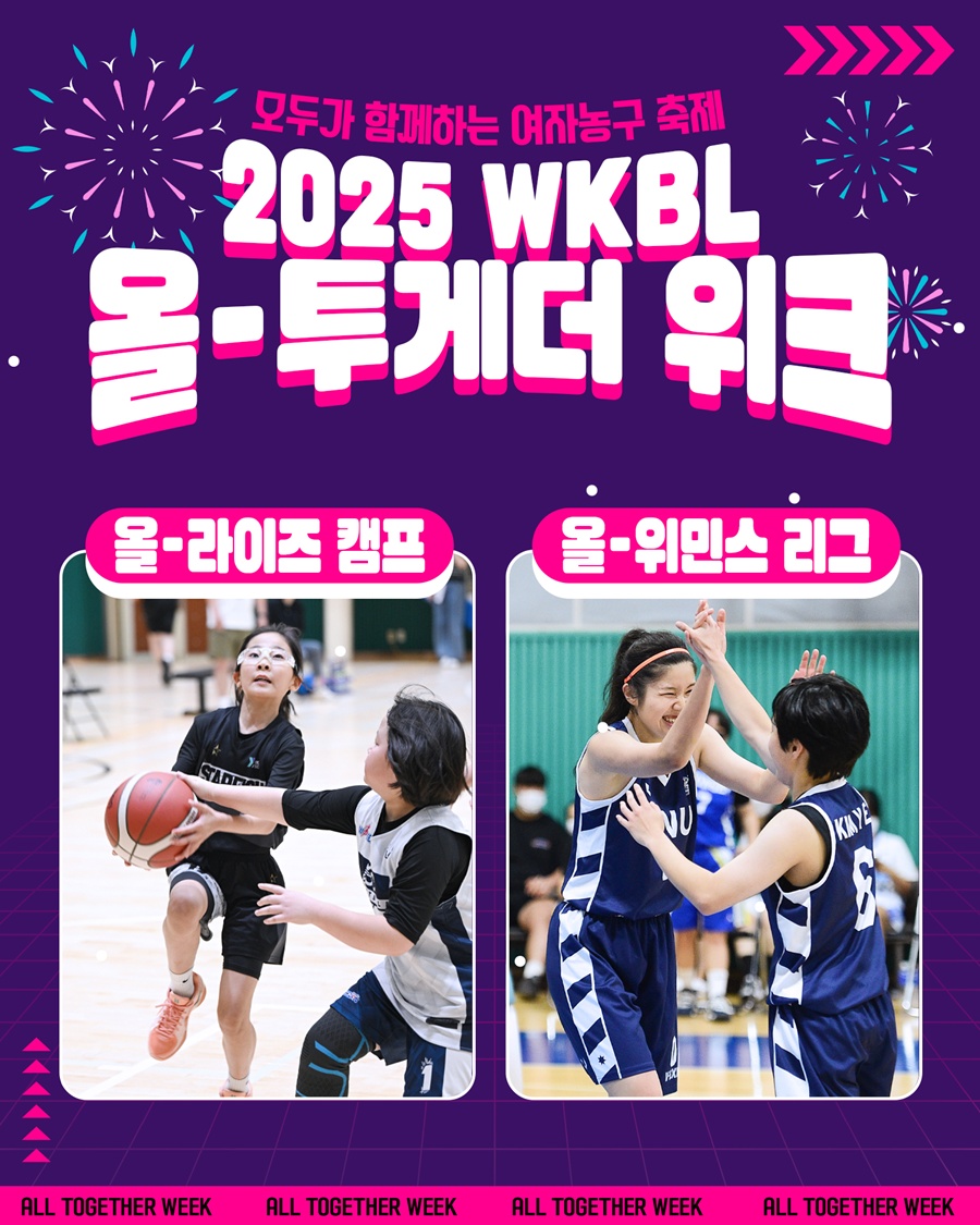 '동호인부터 국가대표까지' 2025 WKBL 올-투게더 위크, 9일부터 12일까지 서울서 열린다